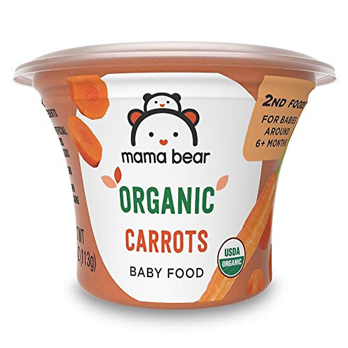 Amazon Brand - Mama Bear Organic Baby Food Carrots, 4 ounce (Pack of 1) Cup