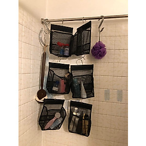 KNBG Hanging Storage Basket Toilet Toiletries Bath Basket Dormitory Cosmetics Storage Bag with Hooks for College Dorm Rooms, Gym, Swimming and Travel