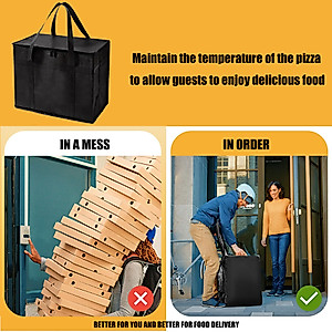 WHZHAOCAI 1 Pack X-Large Insulated Bag 30L,Pizza Delivery Bags，Cooler Bags Insulated for Travel Pizza Bag Food Delivery Bag, Insulated Reusable Grocery Bags Warm Cooler Bags,for Food & Grocery Hold