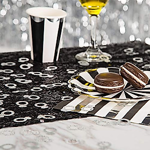 MOWO Silver Diamond Ring Paper Confetti Table Decor and Event Decor, Silver Glitter, 200 Count