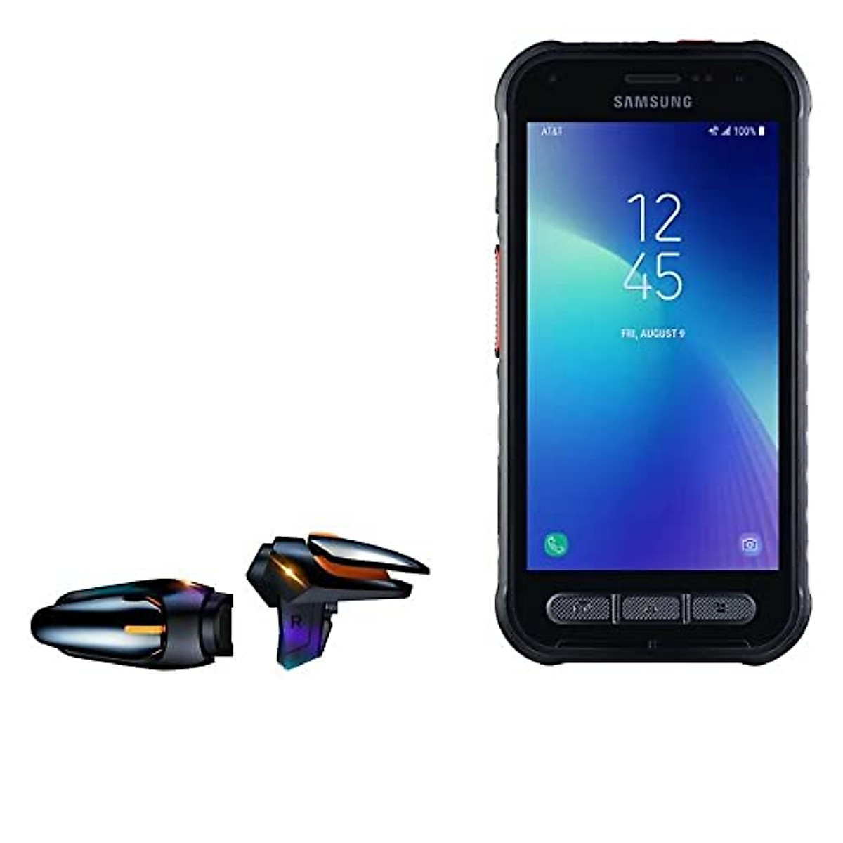 BoxWave Gaming Gear Compatible with Samsung Galaxy XCover FieldPro - Touchscreen QuickTrigger Auto, Trigger Buttons Autofire Gaming Mobile FPS - Jet Black