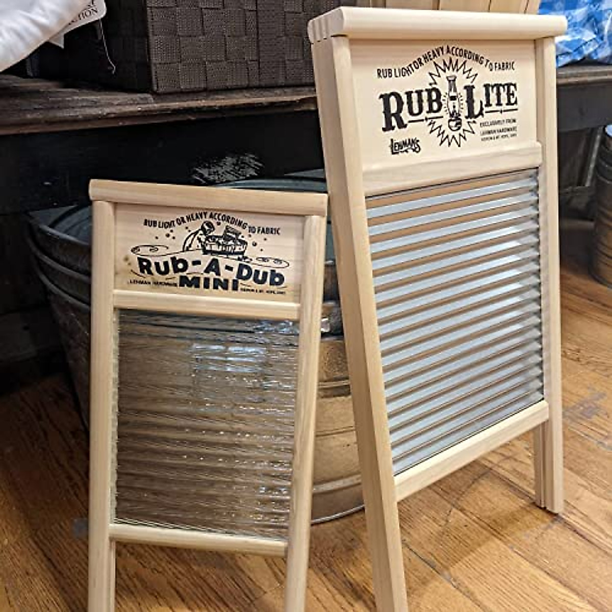 Lehman's Laundry Clothes Washboard Glass Spiral Crimp USA Made MINI 18" x 8.5"