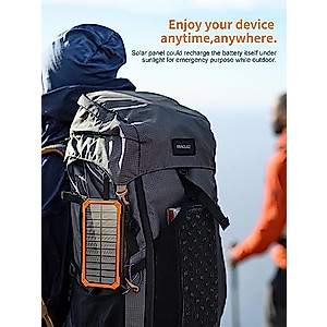 Power-Bank-Solar-Charger - 30000mAh Solar Power Bank, PD 20W Fast Charger,Drop-Proof Waterproof Dustproof Built-in LED Flashlight for iPhone, Tablet, Samsung and More USB Device(Orange)