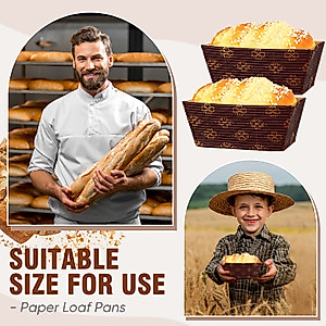 Sabary 100 Pcs Mini Disposable Paper Loaf Pan with Clear Plastic Bread Bags, 3.1 x 1.5 x 1.7 Inch