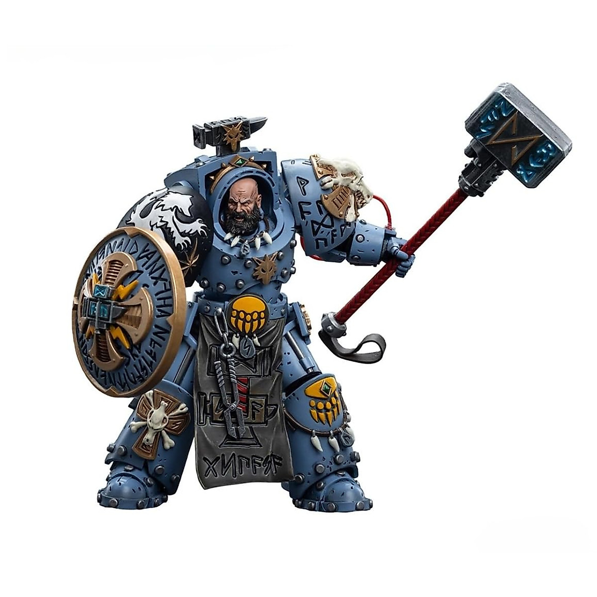HiPlay JoyToy Warhammer 40K Collectible Figure: Space Wolves Arjac Rockfist 1:18 Scale Action Figures JT6878 (Rockfist)