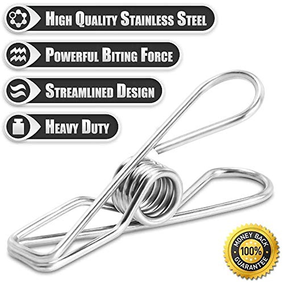 CARDALLTRY Clothes Pins Utility Clips Hooks Clothespin Clothesline Clip for Home Laundry Office Outdoor Indoor Drying Cord Kitchen Tools Fastener (40 Pack)