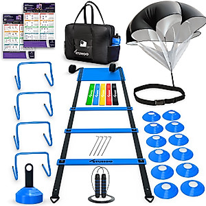 STUHOO Agility Training Equipment Set | Soccer Training Equipment for Kids Youth | Agility Ladder Speed Training Equipment with Bag | Football Training Equipment with Speed Hurdles, Cones for Footwork