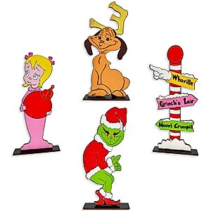 Christmas Table Decorations Signs Christmas Wooden Centerpiece Signs Xmas Theme Wooden Table Toppers for Christmas Holidays Party Supplies 4 Pack