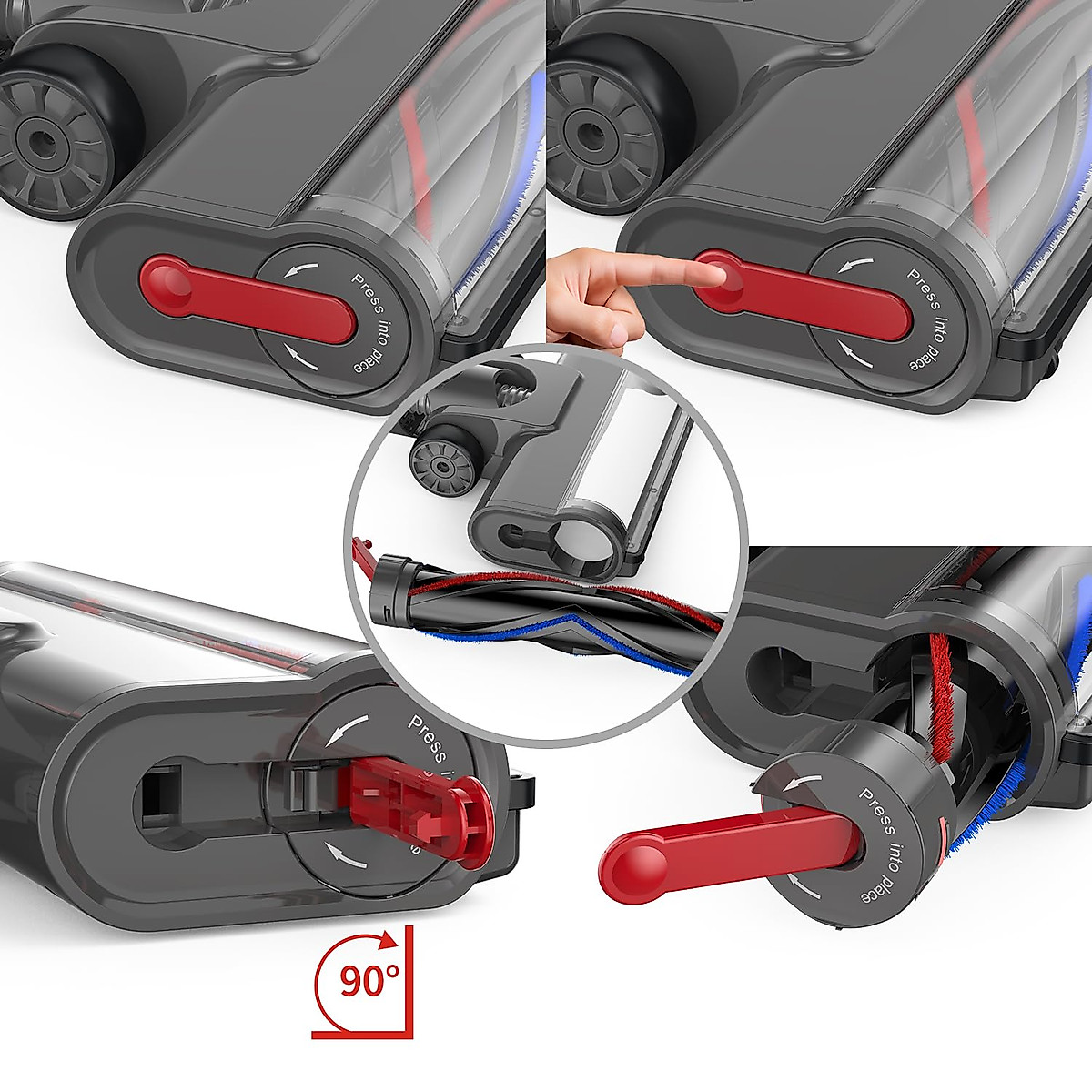 Ancocs Vacuum Cleaners Parts for Dyson V7 V8 V10 V11 V15, Roller Brush Power Head Replacement with LED Light, Motorhead Hardwood Floor Attachments for Vacuum (D019)