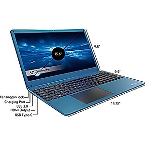 Gateway 15.6" Ultra Slim Notebook, FHD, Intel Core i3-1115G4, Dual Core, 8GB Memory, 256GB SSD, Tuned by THX, 1.0MP Webcam, HDMI, Fingerprint Scanner, Cortana, Windows 10 Home, Blue