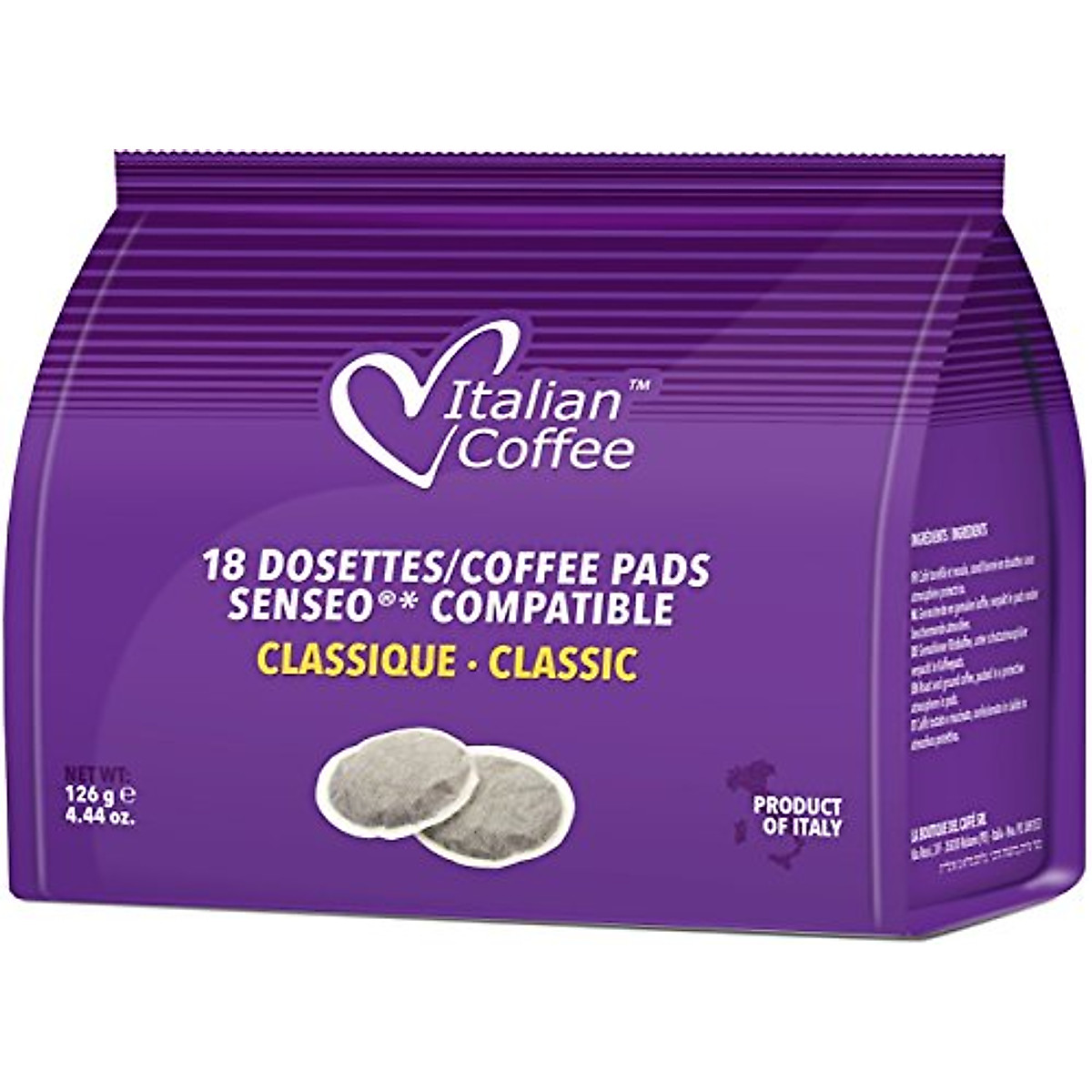 Italian Coffee pads compatible with Senseo machines (3 Flavors mix, 54 pads)