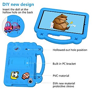 YRH for TCL Tab 8le Tablet Case 8.0 inch 2023, Kids EVA Cover with Stand Handle, for TCL Tab 8 LE (9137w)/Tab 8 WiFi (9132x)/TCL Tab 8 Plus(9138s)/TCL Tab 8 SE(6048E)/TCL Tab 8V, Blue