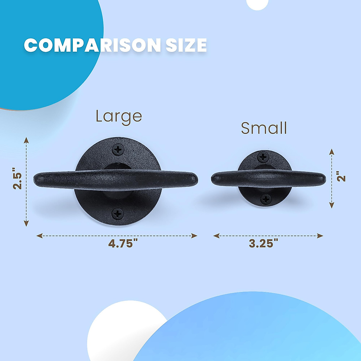 Claimed Corner Cast Iron Coat Hooks - Boat Cleat Nautical Marine Entryway Decor Multi-Purpose Hat Towel Hanging Hook - Durable & Rust-Resistant - Includes Mounting Hardware - 4 Pack (Large, Black)