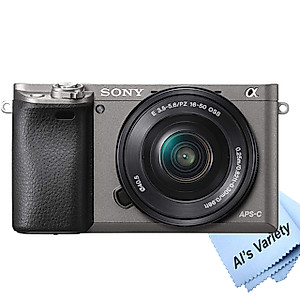 Sony Alpha a6000 (Graphite) Mirrorless Digital Camera with 16-50mm Lens + 32GB Card, Tripod, Case, and More (18pc Bundle)