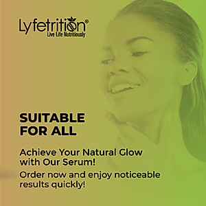 Lyfetrition Hyaluronic Acid Serum for Skin, Moisturizing and Hydrating Serum for All Types of Skin, 100% Natural Face Serum with Vitamin C & Aloe Vera (12 Fl Oz), Clear Serum, (Lyfe7581)