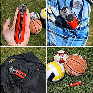 Small Dual Action Ball Pump，Hand Air Pump for Inflatable Balls，Perfect for Basketball, Volleyball, Soccer and Football | Comes with 1Additional Inflating Needles and Two Inflatable nozzles (Black)
