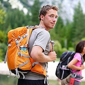 AceCamp 12oz Small Water Bottle 2 Pack with Straw for Kids and Adults BPA Free Tritan Sports Fitness Bottle Leak-Proof Durable Blue/Pink