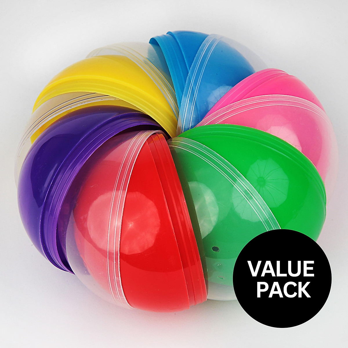 Capsule Vending Machine Translucent Round Capsules Empty 6 pcs 3.9 inch - Gumball Machine Capsules Easter Basket Stuffers Birthday Gifts - Pinata Stuffers DIY Craft Supplies Claw Machine Refills