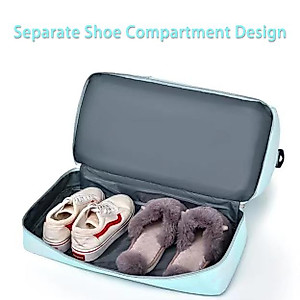 Gym Bag for Women,Waterproof Large Capacity Travel Duffle Bag with Shoes Compartment & Wet Compartment,Weekender Bag Overnight Bag for Travel, Workout, Sport(Blue)