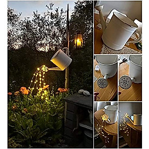 Soltuus Solar Fairy String Lights Outdoor, Multi Strand 180 LEDs Watering Can Light, Waterproof Solar Powered Waterfall Lights, Warm White Firefly Bunch Lights