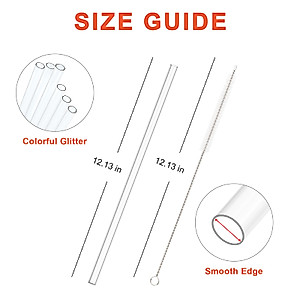 12 Pcs Replacement Straw for Stanley Cup 64oz 40oz 30oz, Reusable Long Clear Straw with Clear Brush for Stanley Cup Accessories, Dishwasher Safe and BPA Free