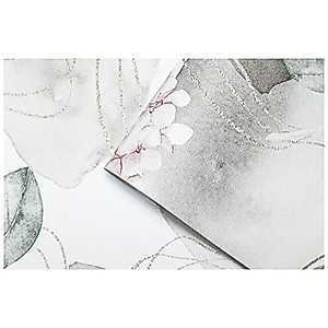 HAOKHOME 93164 Abstract Nordic Peel and Stick Wallpaper Geometric Hydrangea Floral White/Grey/Pink Stick on Home Decor 17.7in x 118in