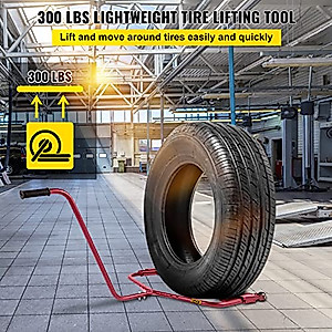 VEVOR Tire Dolly 300 LBS Load Capacity Wheel Dolly Truck Tire Wheel Dolly Heavy Duty Cart Easy to Use Tire Lifting Tool, Red