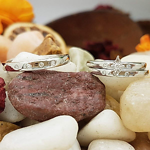 Dazzlingrock Collection 0.10 Carat (ctw) Round White Diamond Men & Women Wedding Rings Trio Bridal Set for Couple | 10K White Gold, Womens size 7 and Mens size 10