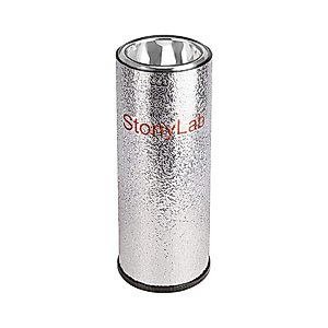 stonylab Dewar Flask, Cylindrical Form Borosilicate Glass Dewar Flask with Aluminum Base, 210mm Interior Depth and 70mm Interior Diameter for Laboratory, 665ml