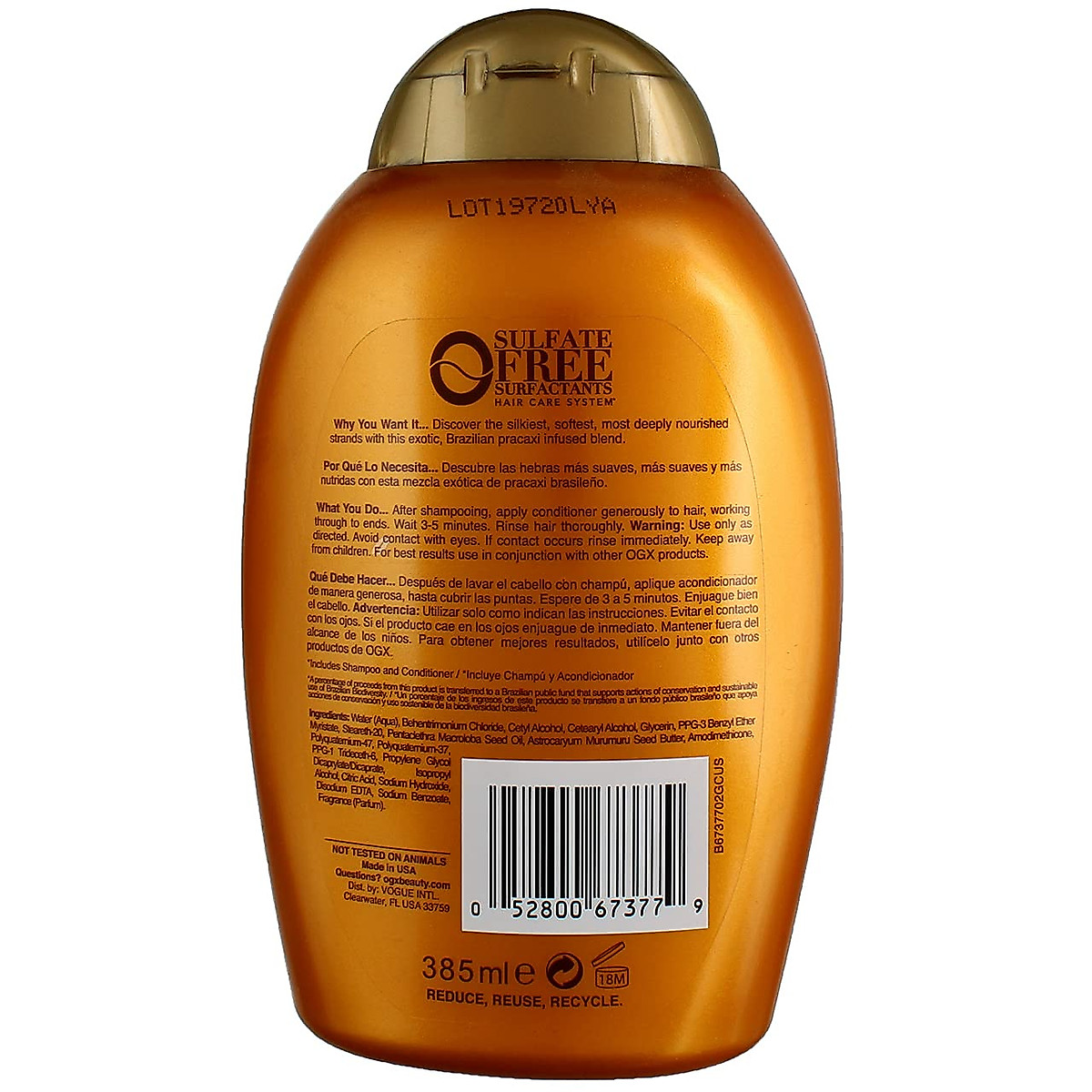 Ogx Conditioner Pracaxi Oil 13 Ounce (Restoring) (385ml) (Pack of 2)