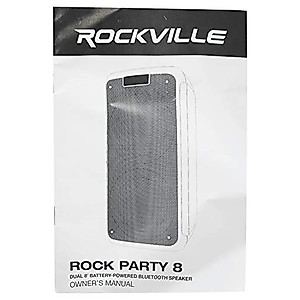 Rockville Rock Party 8 Dual 8" Battery Powered Home/Portable Bluetooth Speaker
