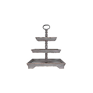 Grey Decorative 3 Tier Tray