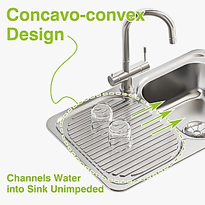 Naiture Drop-In Kitchen Sink, Rectangular Single Bowl Top Mount Sink, 21-Gauge 304 Stainless Steel, 32"L with Left Drainboard and Single Faucet Hole