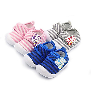 WILLFUN Toddler Squeaky Shoes Baby Boy Girl First-Walking Sneakers Infant Soft Sole Little Kid Trainers for 0-3-Year-old First Walkers(5 Toddler)