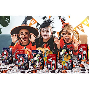 12pcs Party Favor Bags The Nightmare Before Christmas Decor Gift Bags Treat Bags for Birthday Party Decorations, 4.7x2.7x8.3 inch