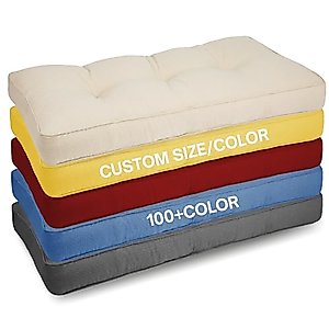 RULAER Customized Bench Cushion Tufted Comfort Indoor Furniture Bench Cushion Outdoor Waterproof Patio Garden Seat Cushion（Custom Color and Size）