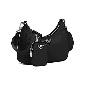 PRAD Classic simple logo multi-function removable shoulder strap black two-in-one mother bag handbag shoulder bag gift for women