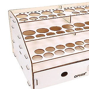 DYRABREST 2 Drawers Paint Rack Stand Pigment Ink Bottle Paints Tool Storage with Cabinet Holder Organizer, Detachable Assembly 80-hole paint rack + Manual