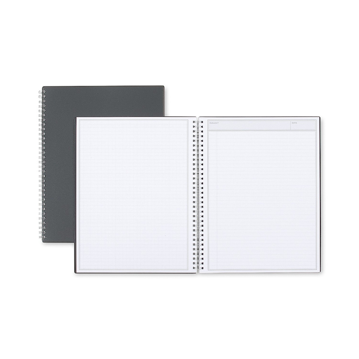 Blue Sky Notes Professional Notebook, Flexible Cover, Twin-Wire Binding, 8.5" x 11", Gray
