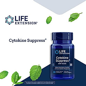 Life Extension Cytokine Suppress with EGCG - Inflammation Management Supplement - For Immune System Response - Non-GMO, Gluten-Free - 30 Vegetarian Capsules