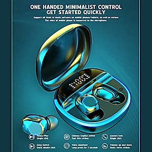 Wireless Earbuds, Bluetooth 5.2 Earphones Auto Pairing Bluetooth Headphones True Wireless Stereo HiFi Headphones for Running Sports in-Ear with Smart LED Display Charging Case/Box