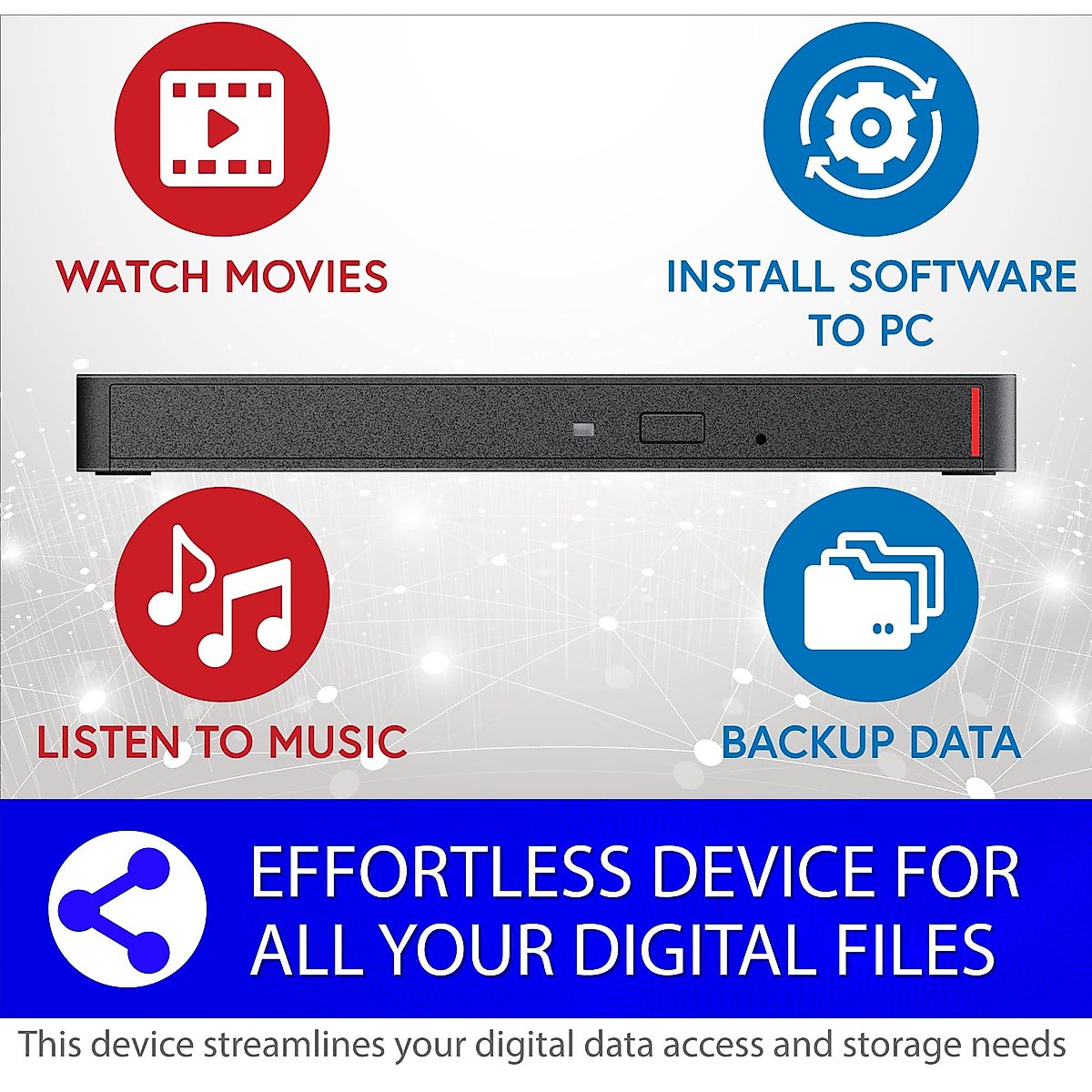 BUFFALO MediaStation 6X Portable Type-C USB 3.2 (Gen 1) Blu-ray Drive/External, Plays and Burns Blu-Rays, DVDs, and CDs. Compatible with PC/Mac Laptops and Desktops.
