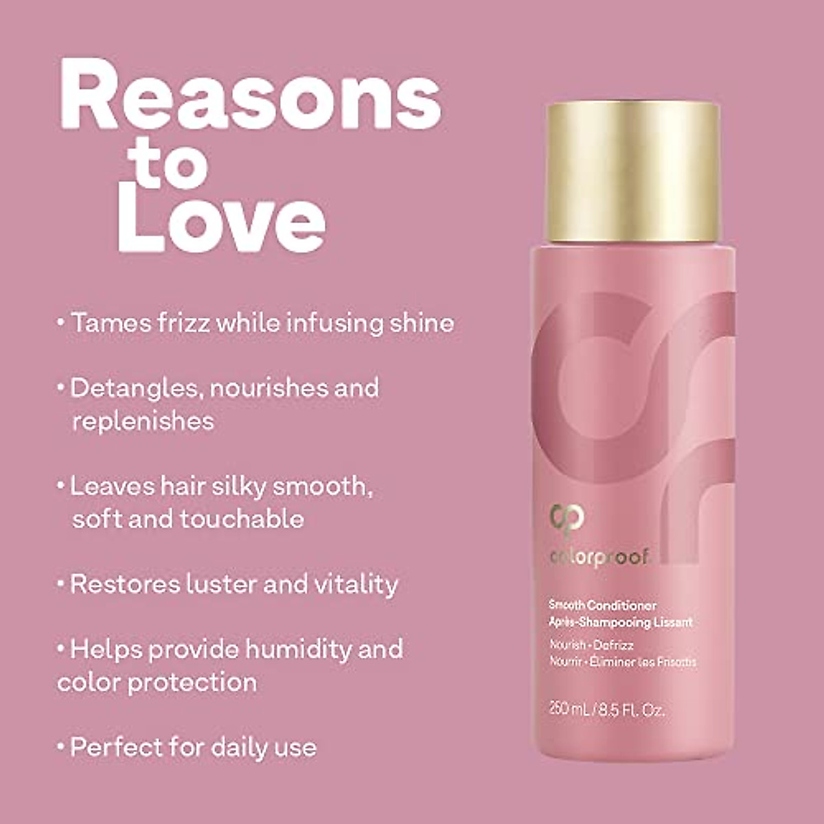 Colorproof Smooth Conditioner, 1.7oz - For Frizzy Color-Treated Hair, Smooths, Softens & Controls Frizz, Sulfate-Free, Vegan