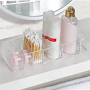 Seitop Detachable Makeup Organizer, 8 Compartments Acrylic Cosmetic Storage Jewelry Display Boxes, Clear Drawer Organizers Case for Dresser Vanity Bathroom Kitchen