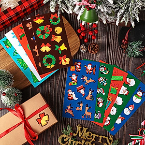 1200 Pcs Christmas Theme Sticker for Kids Christmas Tree Snowflake Stickers Gingerbread Stickers Santa Claus Stickers Holiday Stickers for Teachers Christmas Winter Classroom Party Favor