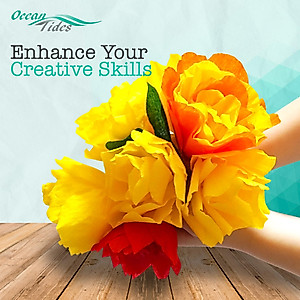 Ocean Tides Tissue Paper Gift Wrap - Large Sheets of Bulk Wrapping 100 200 300 or 500 Sheets 20 X 30Assorted Black Blue Fuchsia Gold Green Orange Pink Purple Silver White Yellow