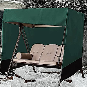 Patio Swing Cover Waterproof 3 Seat Swing Covers Outdoor Porch Swing Cover Hammock Glider Cover 420D Swing Chair Covers 87x49x67 Inch UV Block for Outdoor Furniture