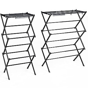 KeingGcopr Household Indoor Foldable Drying Rack Clothing, Laundry Drying Rack - 40" x 28.8" x 14.2", Space Saving Indoor&Outdoor, Black