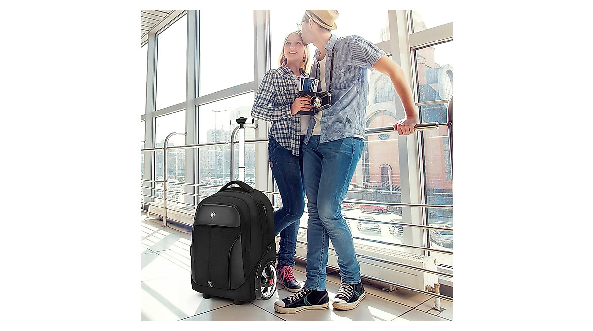 Waterproof Rolling Backpack with Wheels for Travel & Business