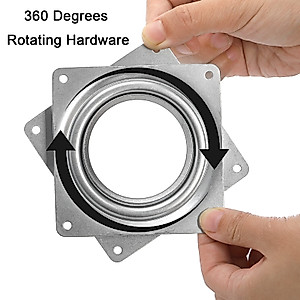 Fasmov 16 Pack 4-Inch Lazy Susan Turntable Bearings, 5/16” Thick Swivel Plate for Serving Trays, Kitchen Cabinet, Craft Project, Makeup Holder, Silver